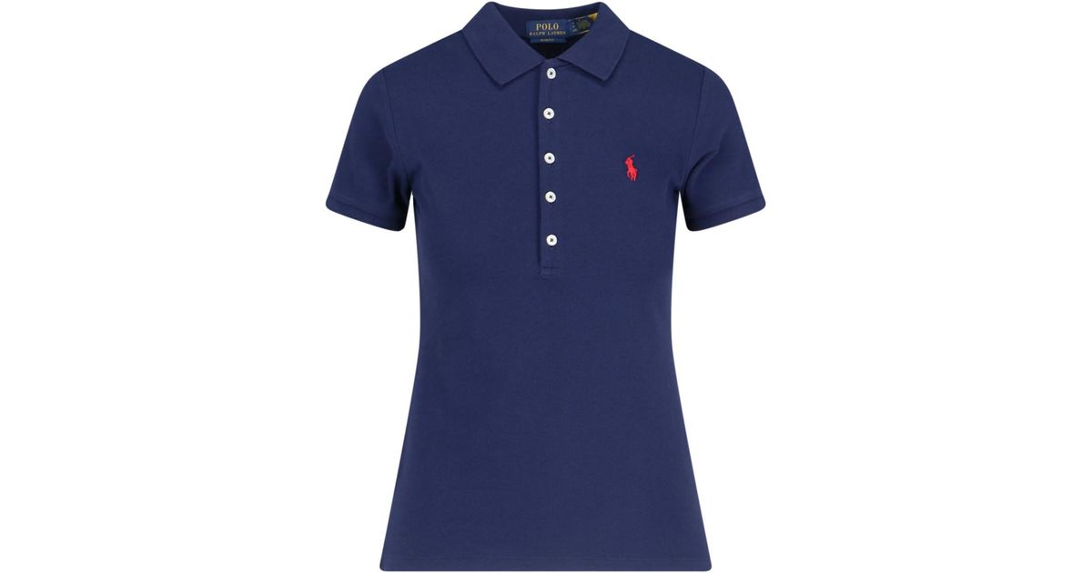 Polo Ralph Lauren Logo Polo Shirt in Blue | Lyst