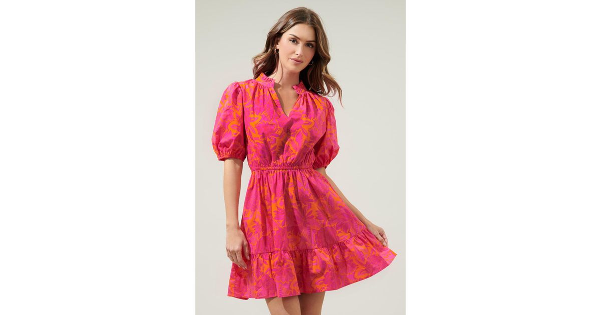 Sugarlips Bali Tropics Marissa Mini Poplin Dress In Red Lyst