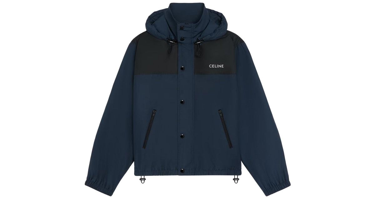 Celine Nylon Wind Jacket in Blue for Men | Lyst