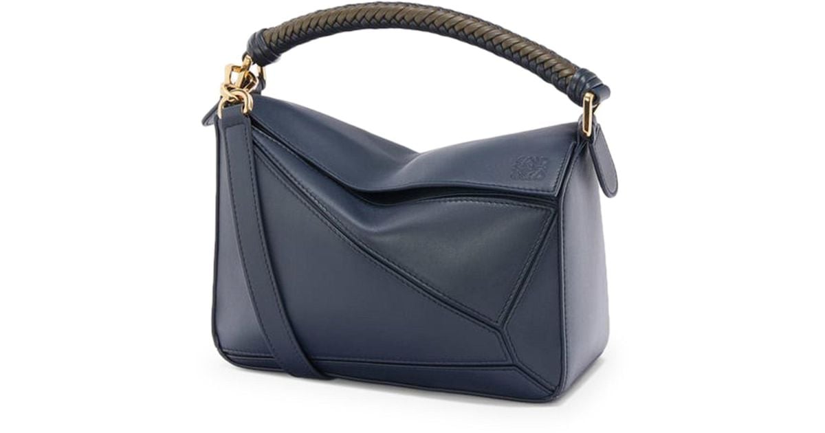 Loewe Puzzle Small Bag Woven Handle in Blue | Lyst UK