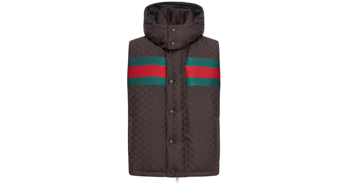 Gucci Vest With Web Band in Gray for Men | Lyst