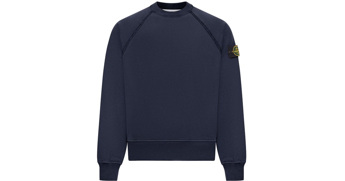 Stone Island Crew Neck Sweatshirt in Blue for Men | Lyst UK