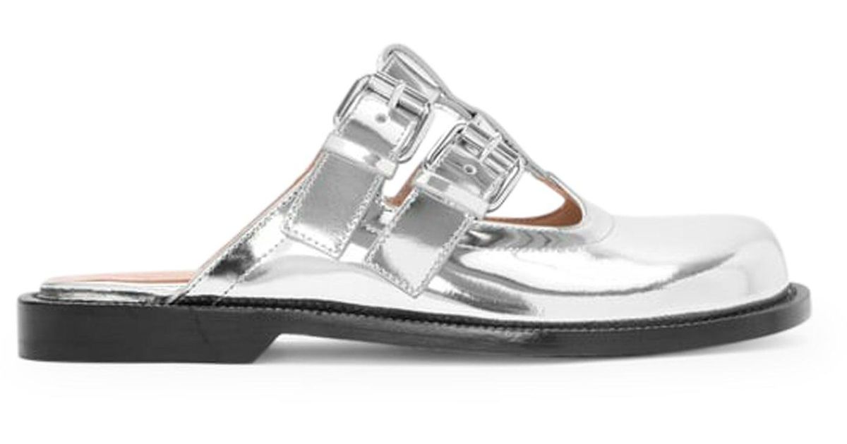 Loewe Campo Leather Mary Jane Mule in White | Lyst
