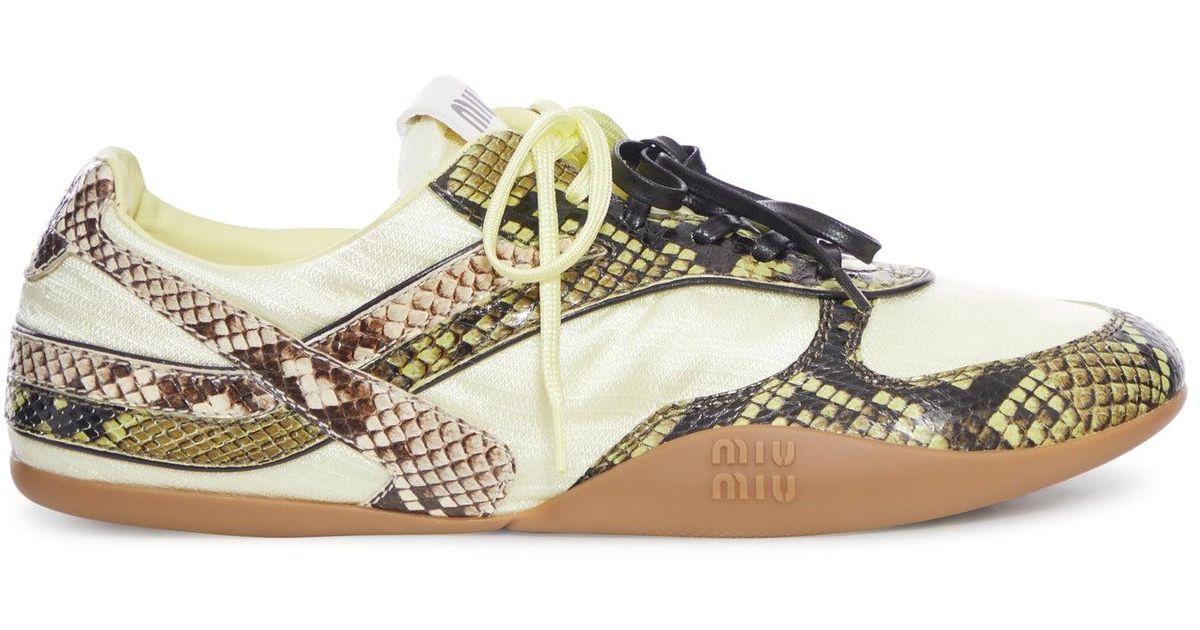 Miu Miu Python-Effect Sneaker | Lyst