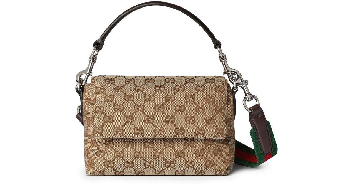 Gucci gg Shoulder Bag With Web Detail Small Size in Metallic for Men | Lyst