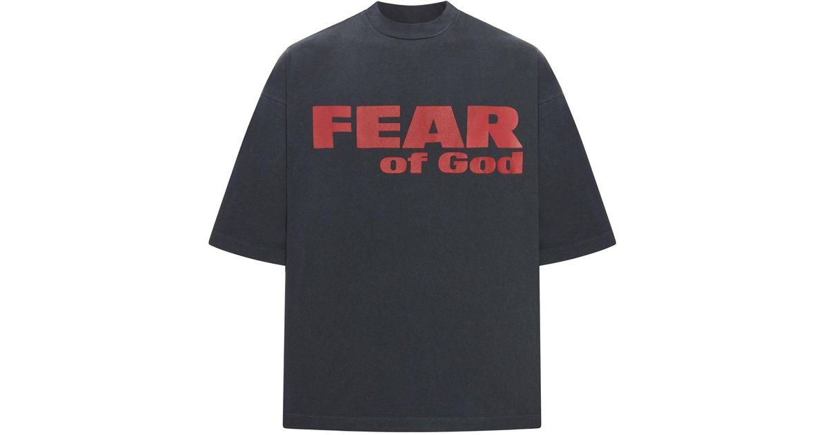 Fear Of God Oversized T-shirt "fear Is Gone" in Blue for Men | Lyst UK