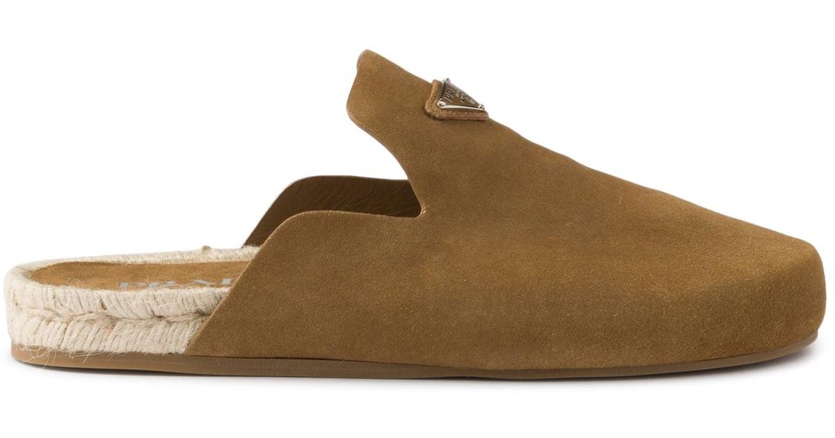 Prada Suede Clogs in Brown for Men | Lyst