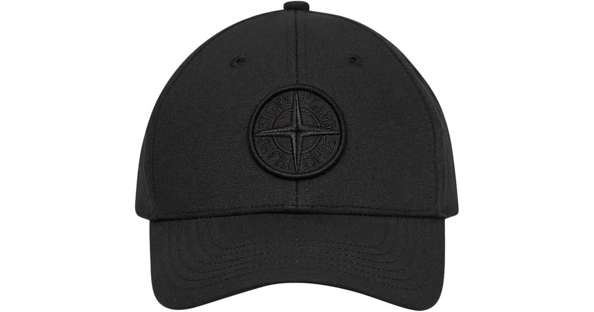 Stone Island Compass Embroidery Hat in Black for Men | Lyst
