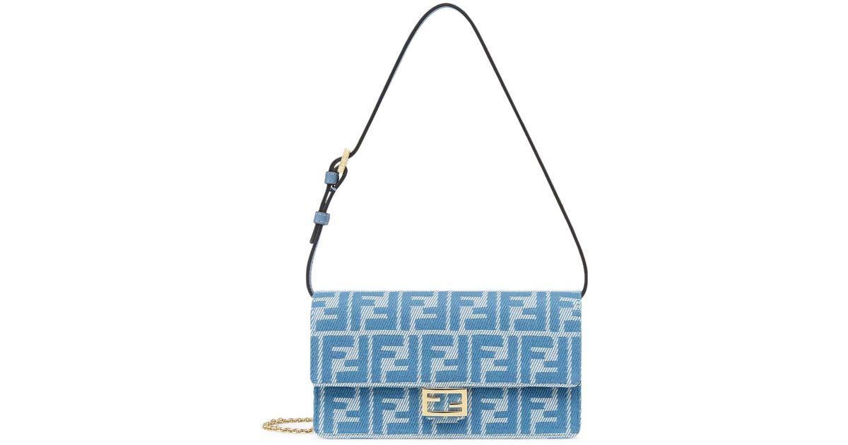 Fendi Wallet On Chain Baguette in Blue | Lyst