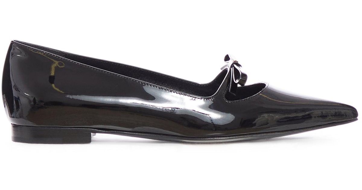 Celine Patent Leather Ballerina in Black | Lyst