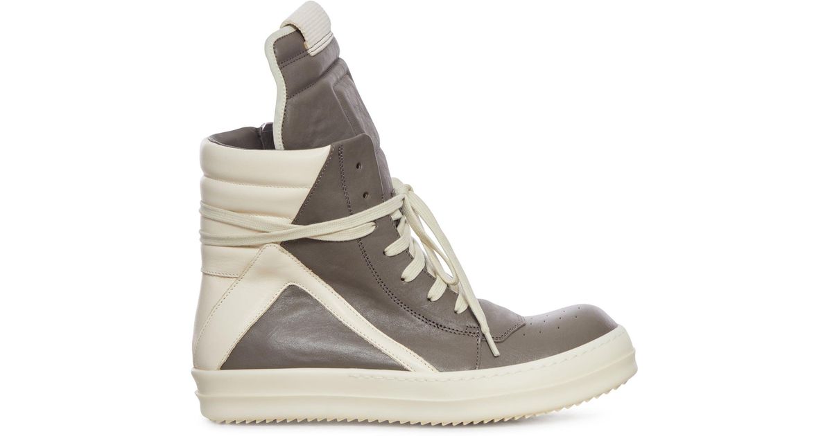 Rick Owens Geobaskets In Calfskin Leather in Natural for Men | Lyst UK