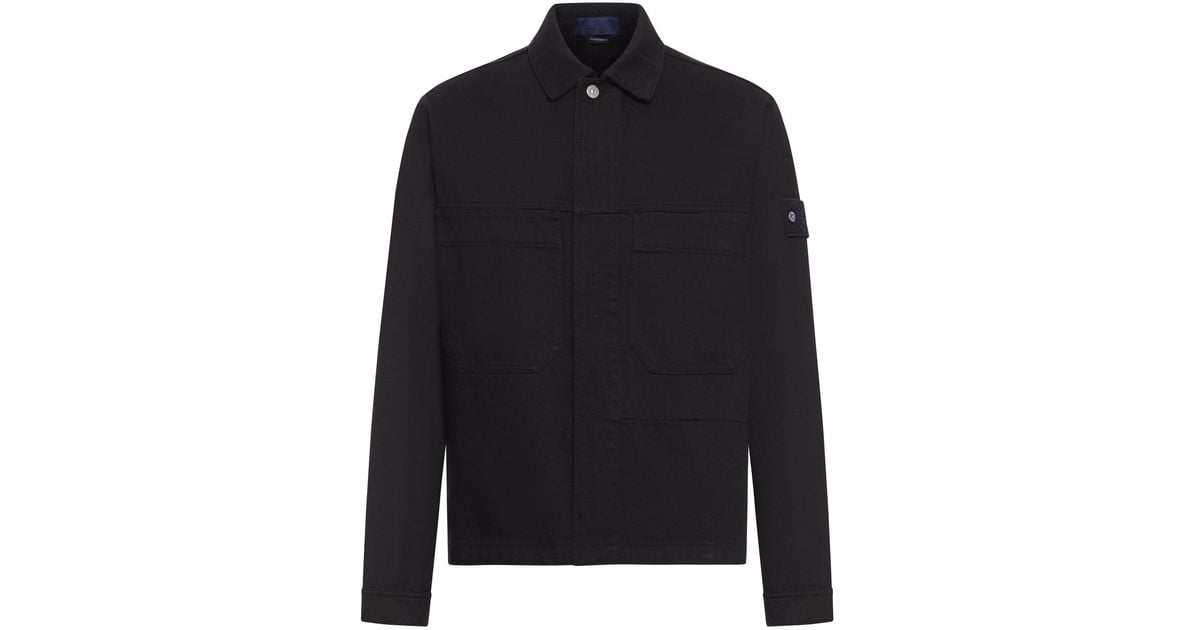 Stone Island Bull Denim Jacket in Black for Men | Lyst UK