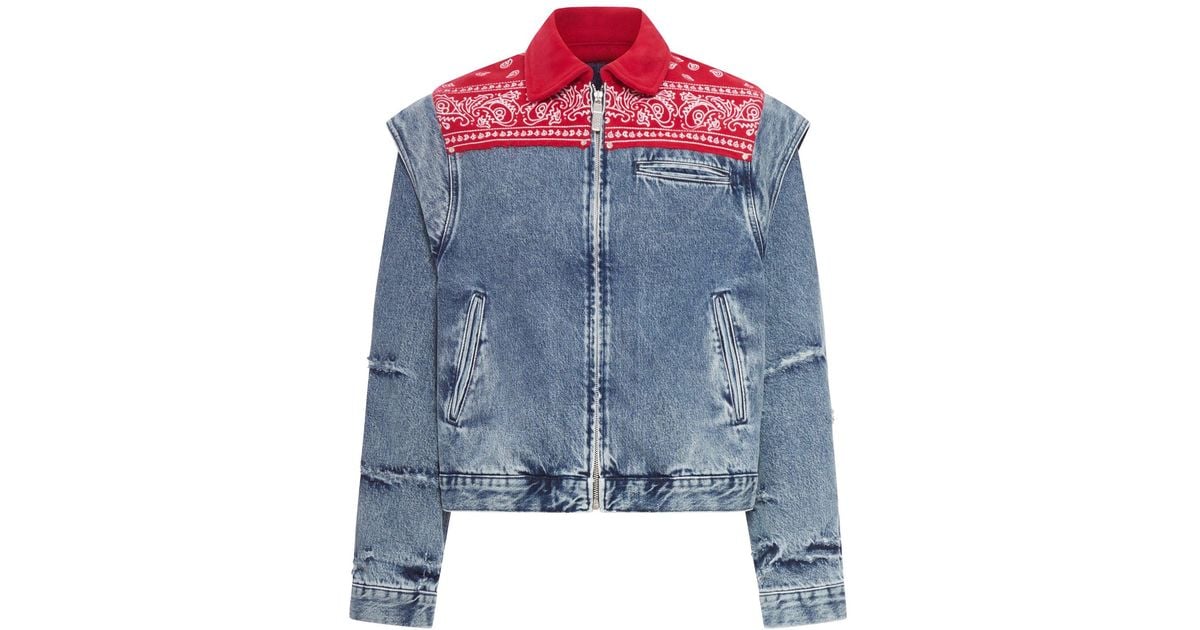 PDF CHANNEL Denim Cape Jacket With Bandana Effect in Blue for Men | Lyst UK