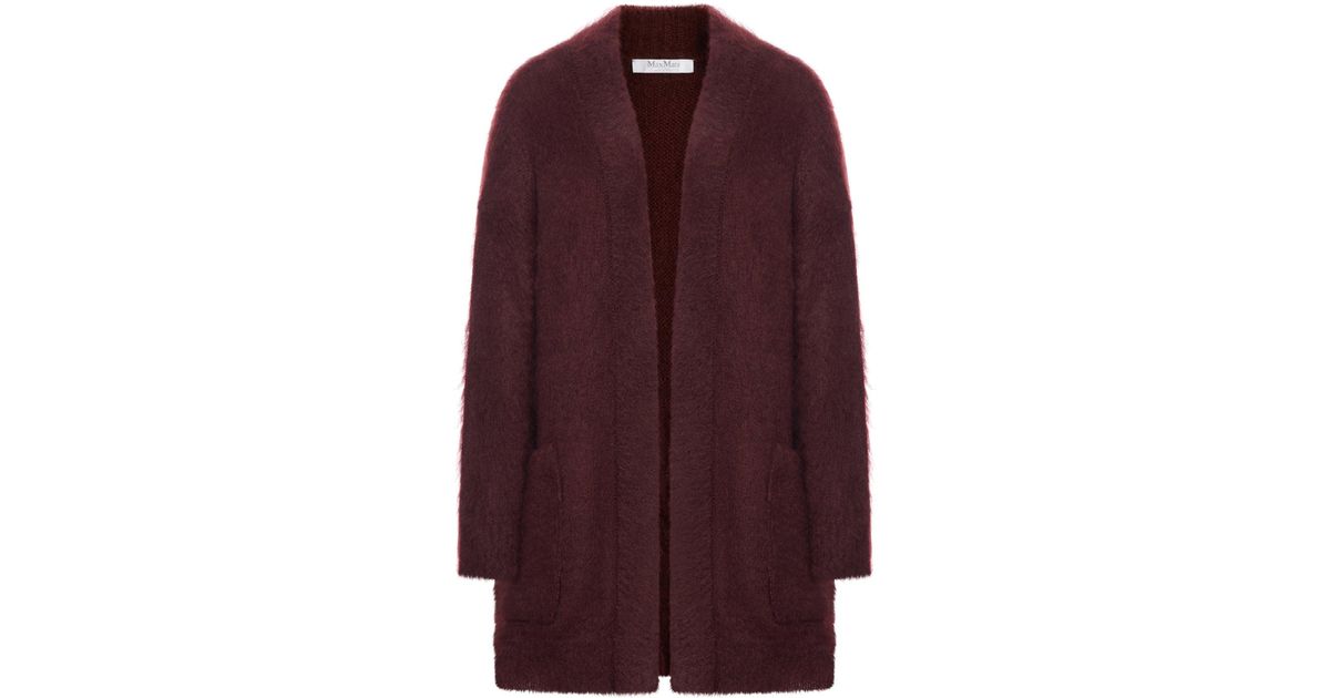 Max Mara Mohair Yarn Cardigan in Purple | Lyst UK