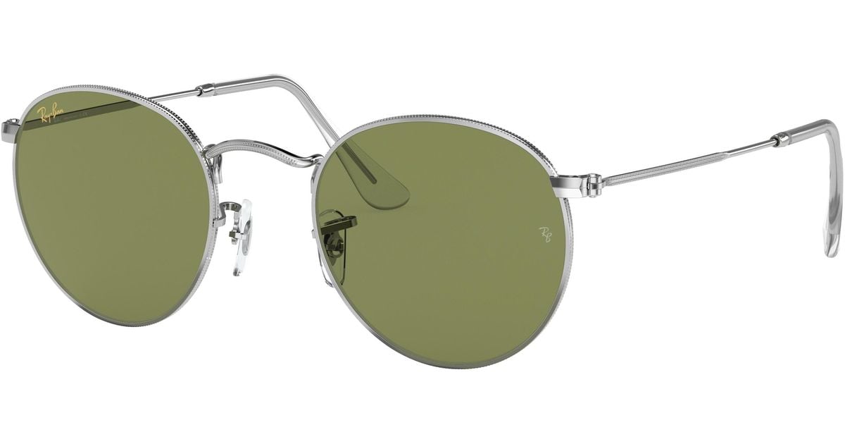 Ray-Ban Round Metal Legend Gold Sunglasses Frame Green Lenses in Black ...
