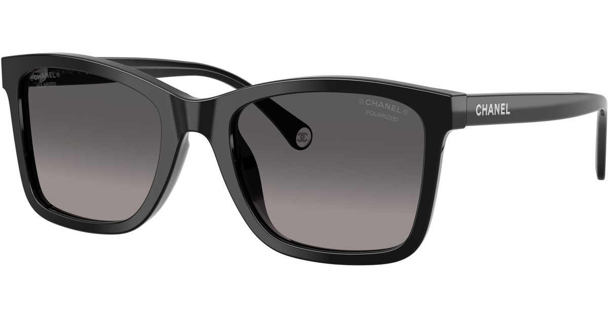 CHANEL Sunglass Rectangle Sunglasses Ch5551u in Black | Lyst UK