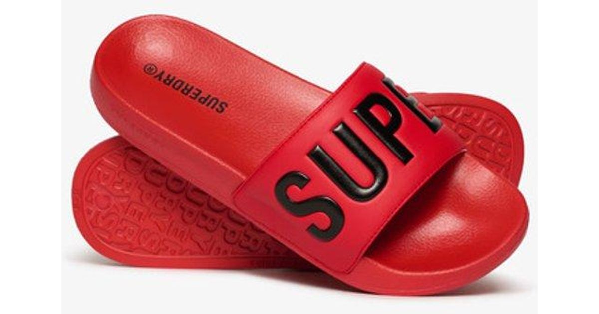 Superdry Core Graphic Pool Sliders in Red for Men | Lyst UK