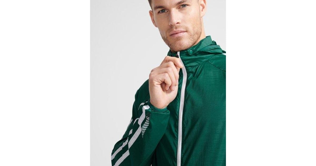 Superdry Sport Run Track Wind Shell Jacket Mid Pine in Green for Men | Lyst