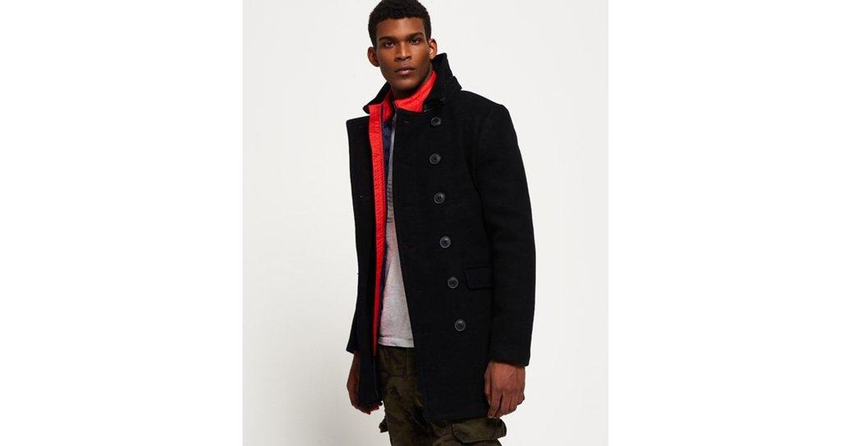 Superdry Remastered Bridge Coat in Black for Men | Lyst