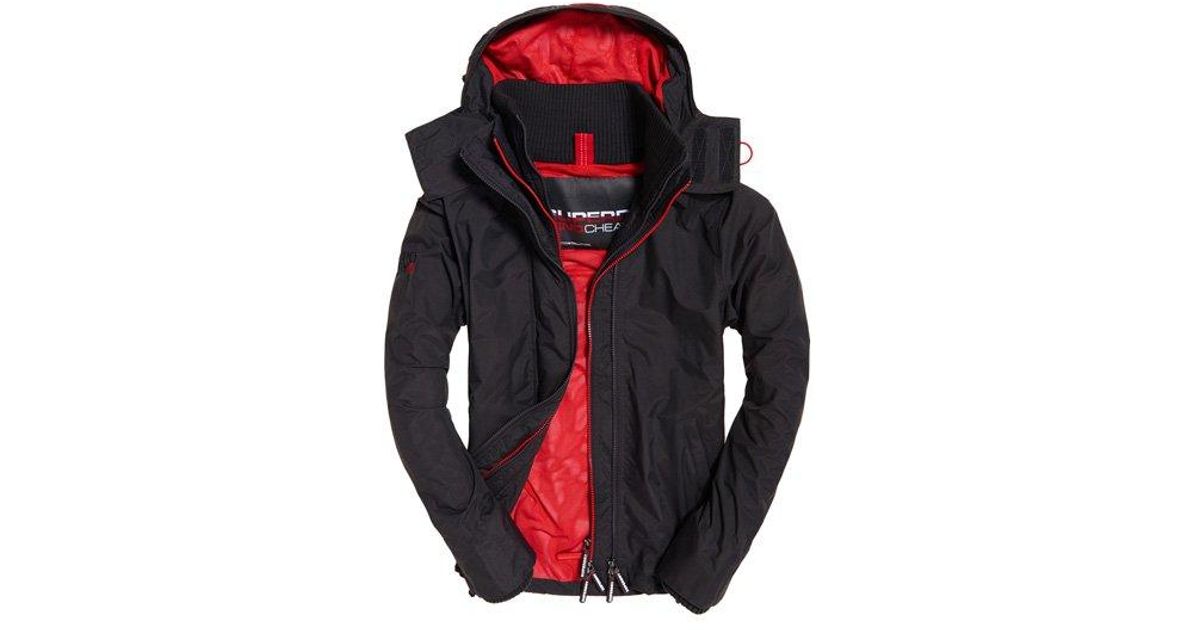 Superdry Technical Hooded Pop Zip Sd-Windcheater Jacket Dark Charcoal ...