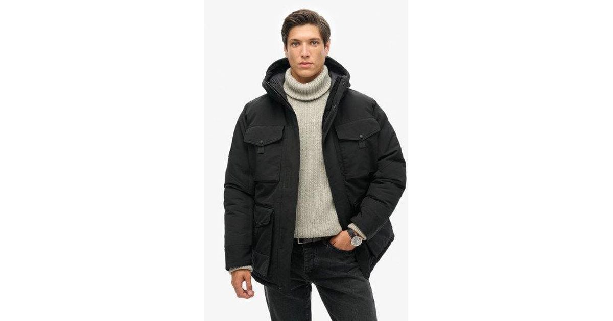 Superdry Everest Tactical Parka Jacket in Black for Men | Lyst