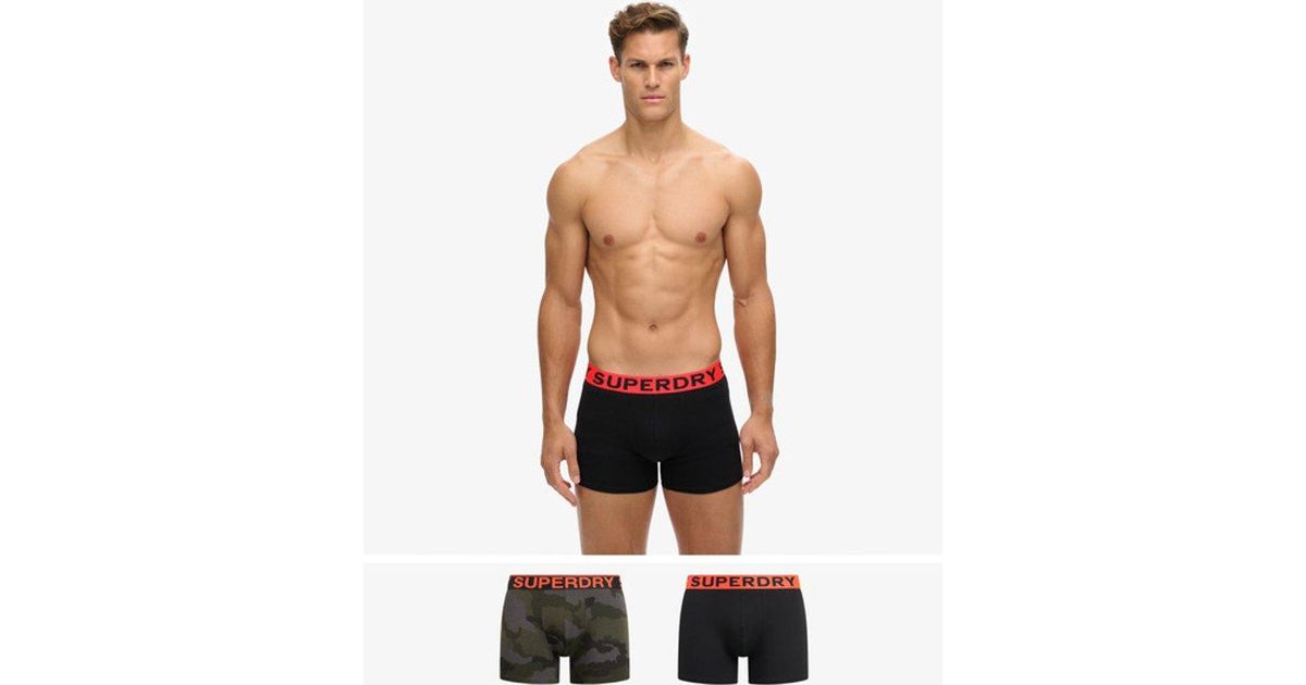 Superdry Organic Cotton Boxer Double Pack in Blue for Men | Lyst UK