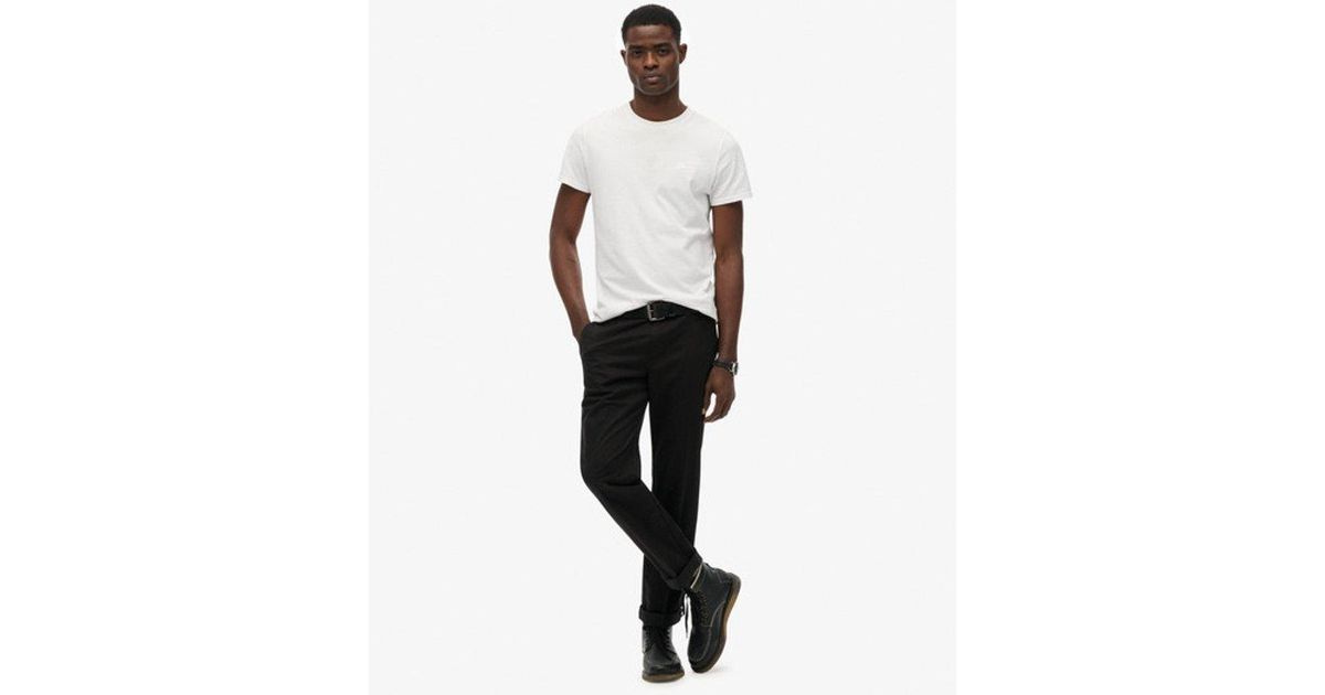Superdry Premium Regular Chinos in White for Men | Lyst UK
