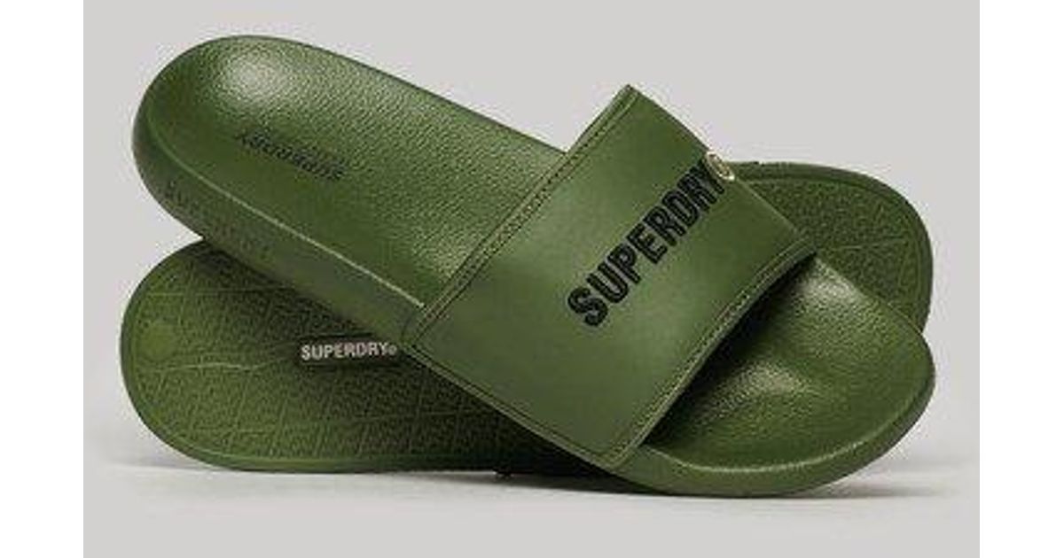 Superdry Tarp Vegan Pool Sliders in Green for Men | Lyst