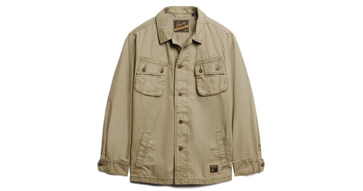 Superdry Fully Lined Military Overshirt Jacket in Natural for Men | Lyst UK