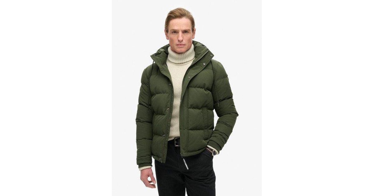 Superdry Everest Short Hooded Puffer Jacket in Green for Men | Lyst