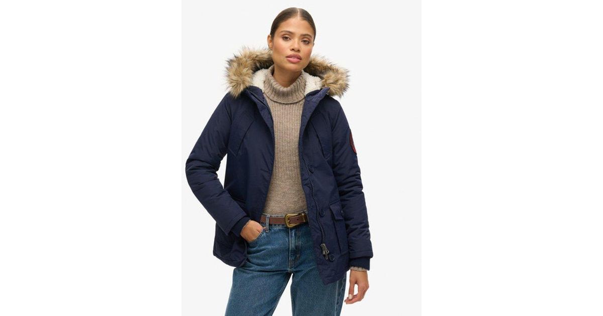 Superdry Everest Parka Jacket in Blue | Lyst