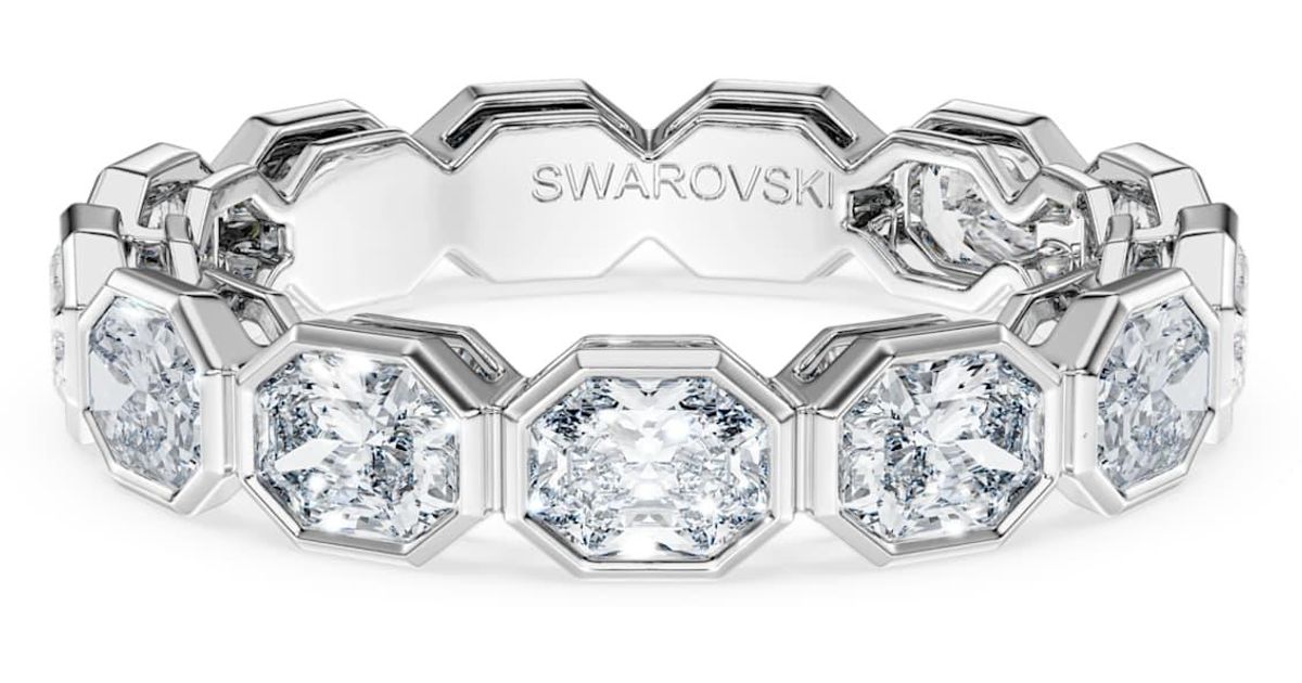 Swarovski Octagon Band Ring in Metallic | Lyst UK