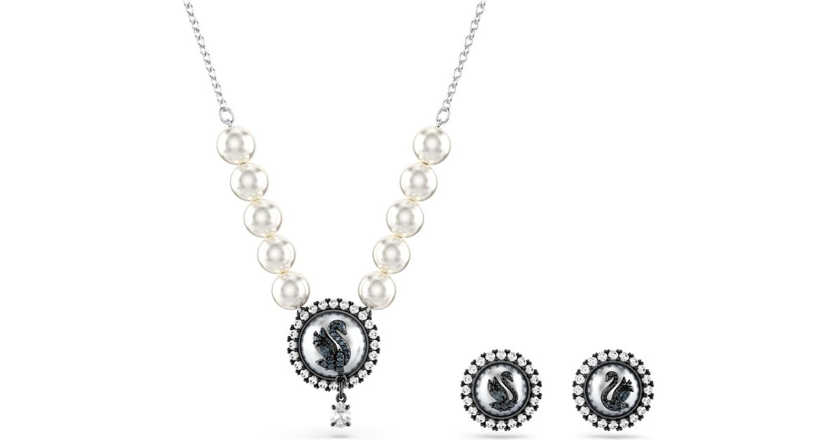 Swarovski Swan Set in Metallic | Lyst