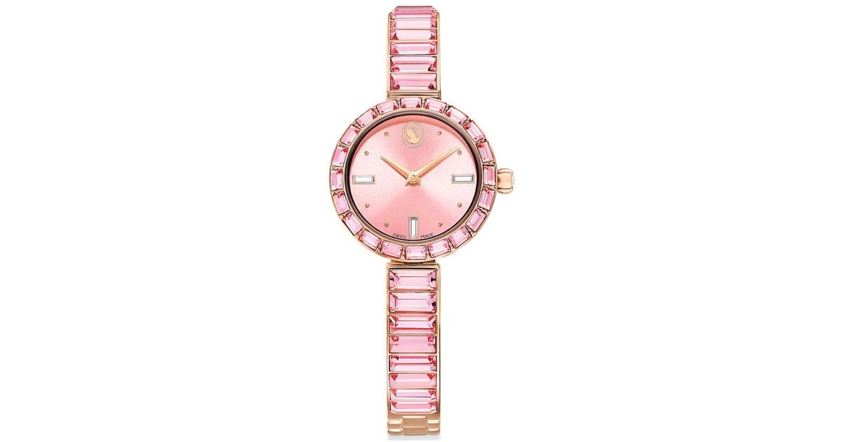 Swarovski Matrix Bangle Watch in Pink | Lyst