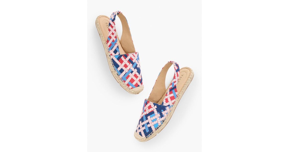 Talbots Izzy Slingback Espadrille Flats in Blue | Lyst