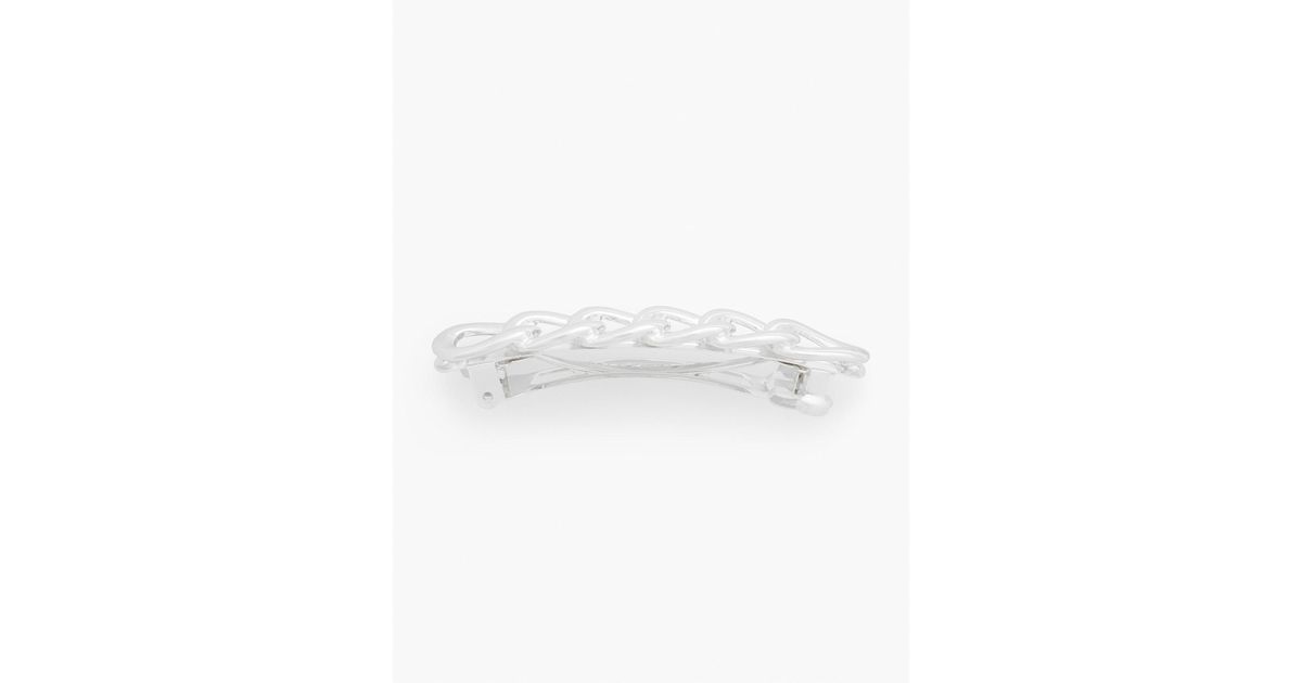 Talbots Chain Link Barrette in White | Lyst UK