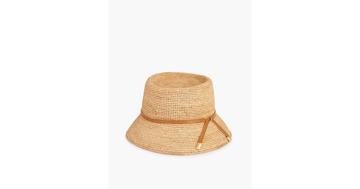 Talbots Crochet Brim Bucket Hat in Natural | Lyst