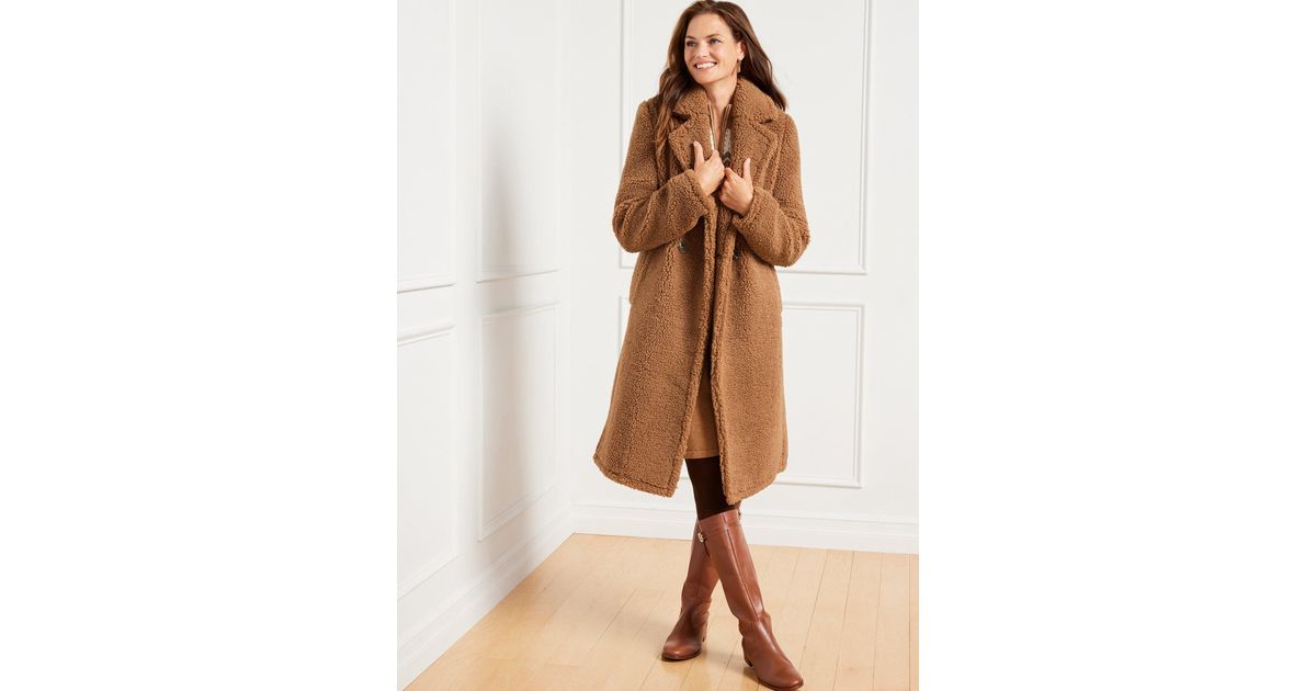 Talbots Sherpa Teddy Coat in Natural | Lyst