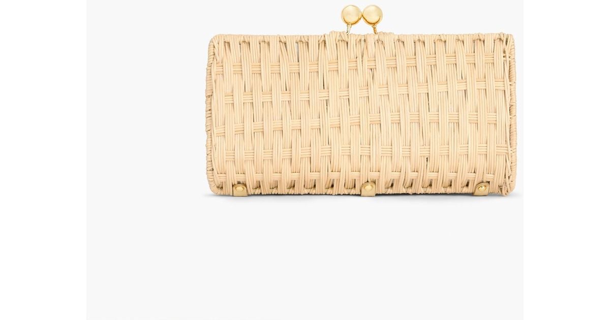 Talbots Wicker Frame Clutch in Natural | Lyst