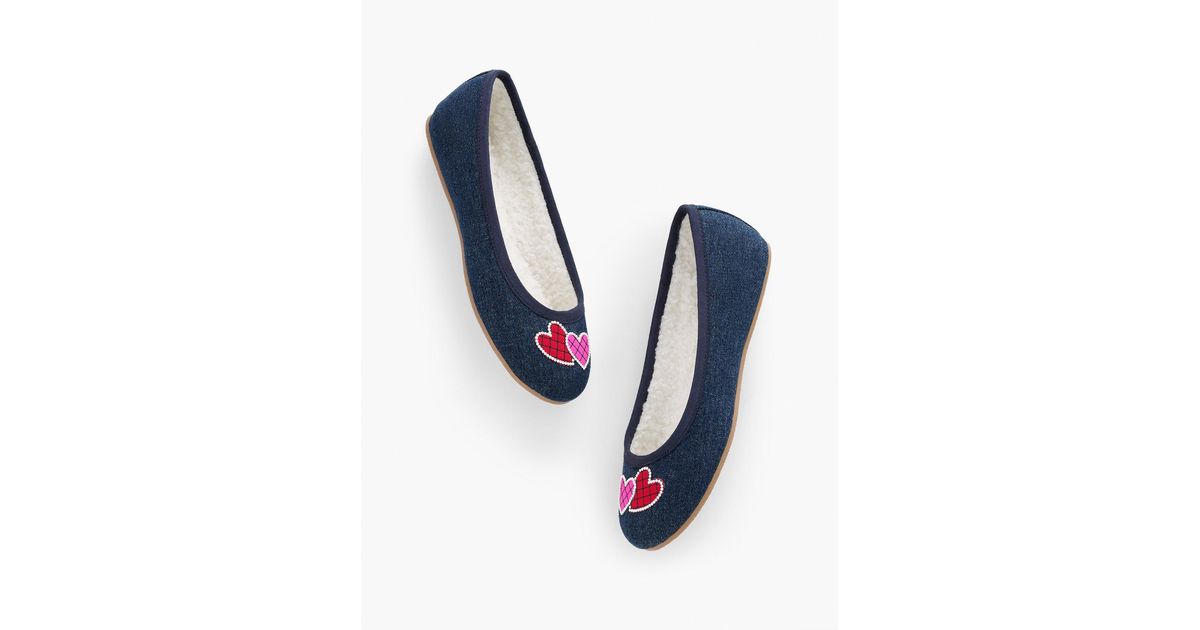 Talbots Blakely Cozy Denim Ballet Slippers in Blue | Lyst