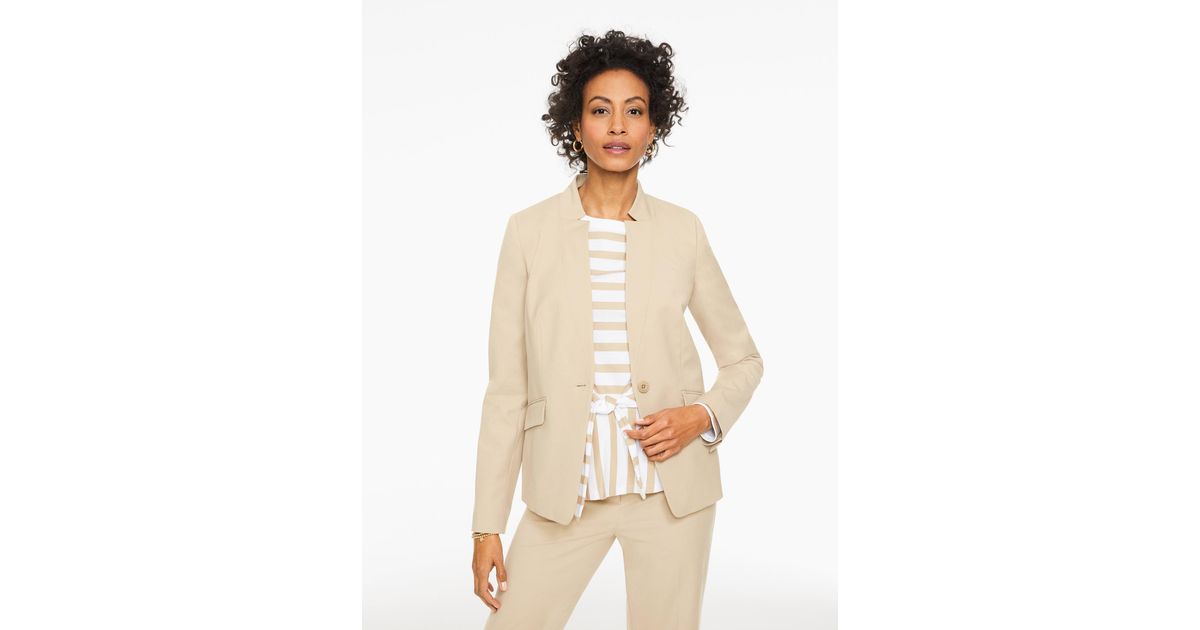 Talbots Rachel Cotton Blazer in Natural | Lyst