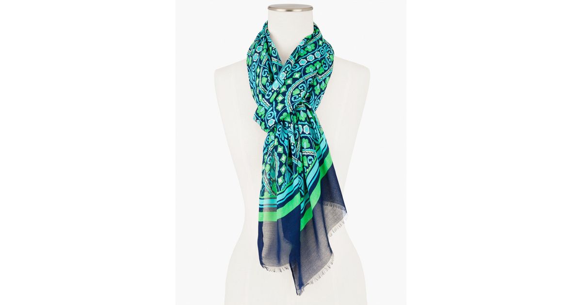Talbots Damask Oblong Scarf in Green | Lyst
