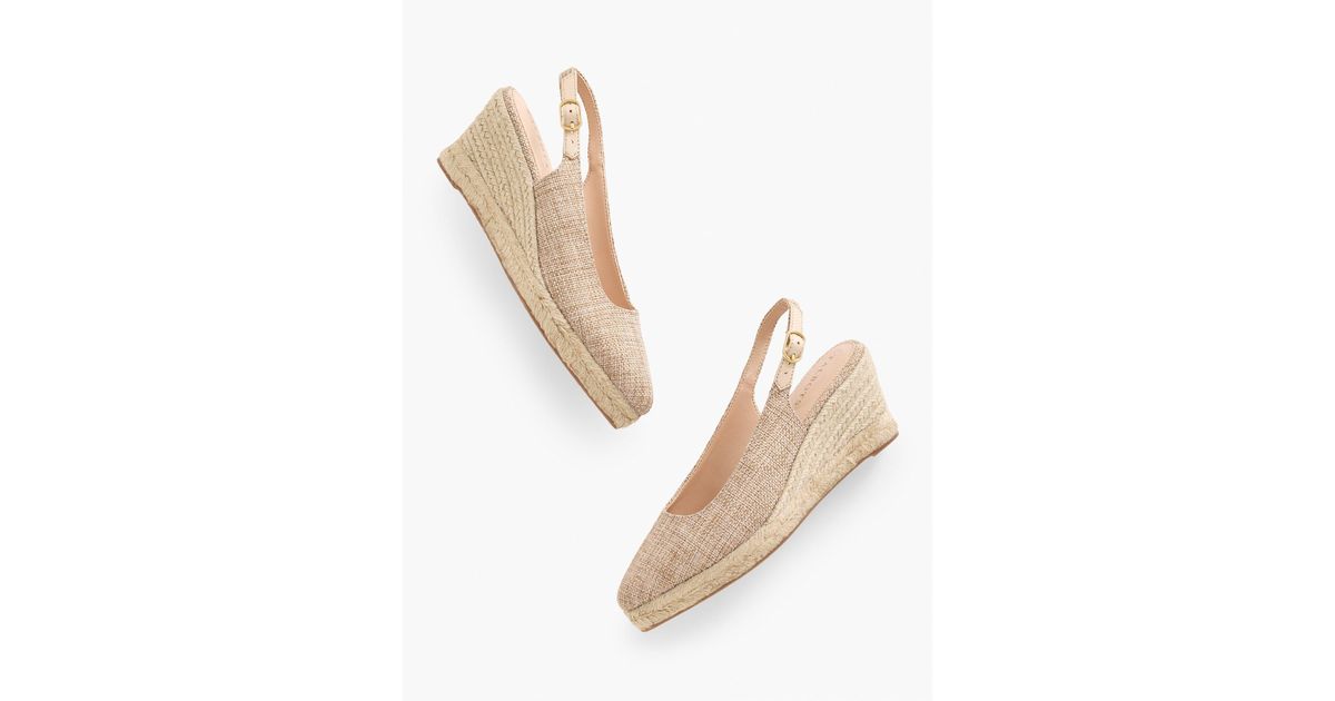 Talbots Vivi Slingback Espadrille Wedges in White | Lyst