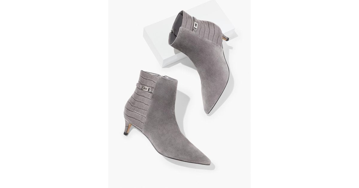 Talbots Kait Suede Curved Ankle Boots in Grey | Lyst UK