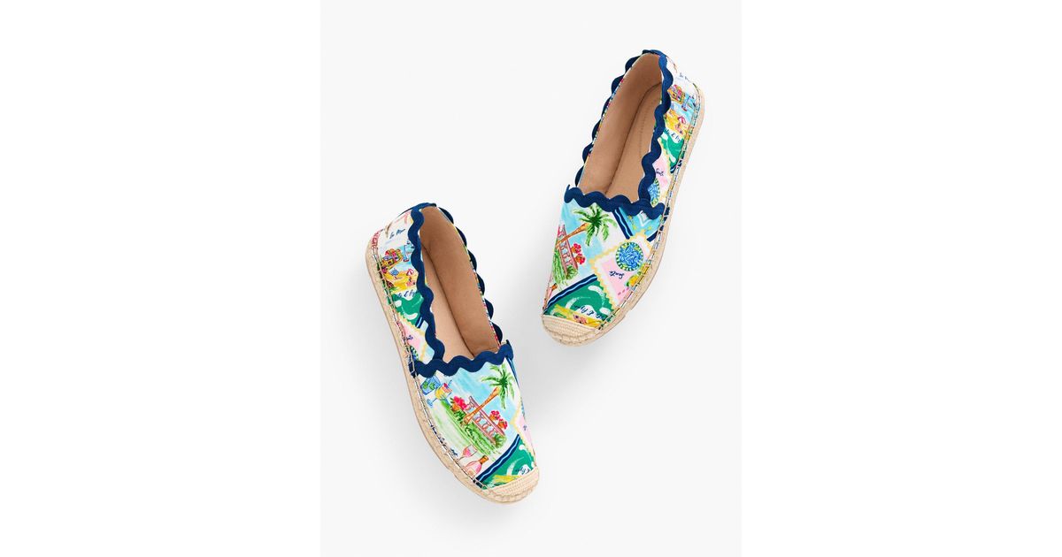 Talbots Izzy Canvas Espadrille Flats in Blue | Lyst