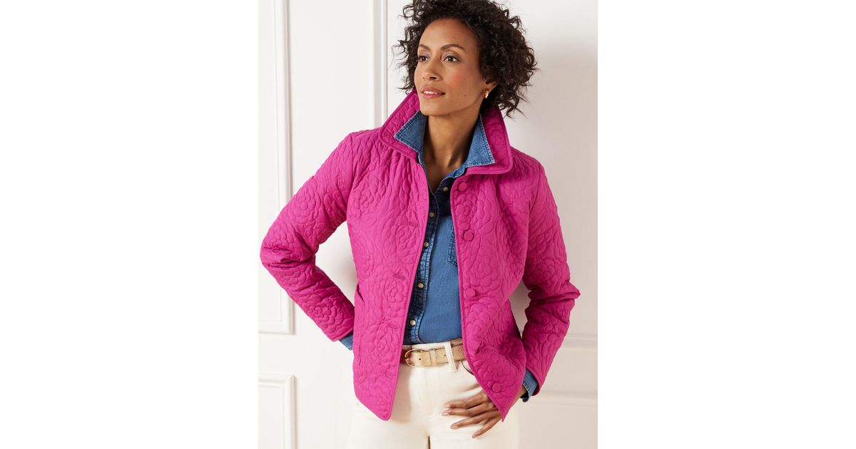 Talbots Rose Quilted Puffer Jacket in Pink | Lyst