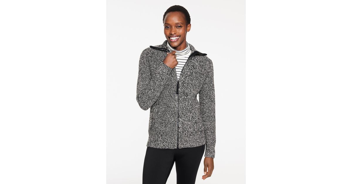 Talbots Soft Cable Sweater Jacket in Grey | Lyst UK
