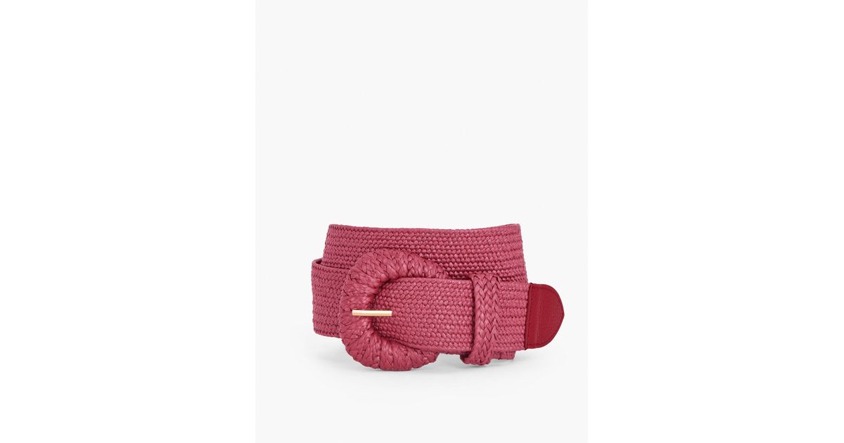 Talbots Stretch Woven Raffia Belt in Pink | Lyst