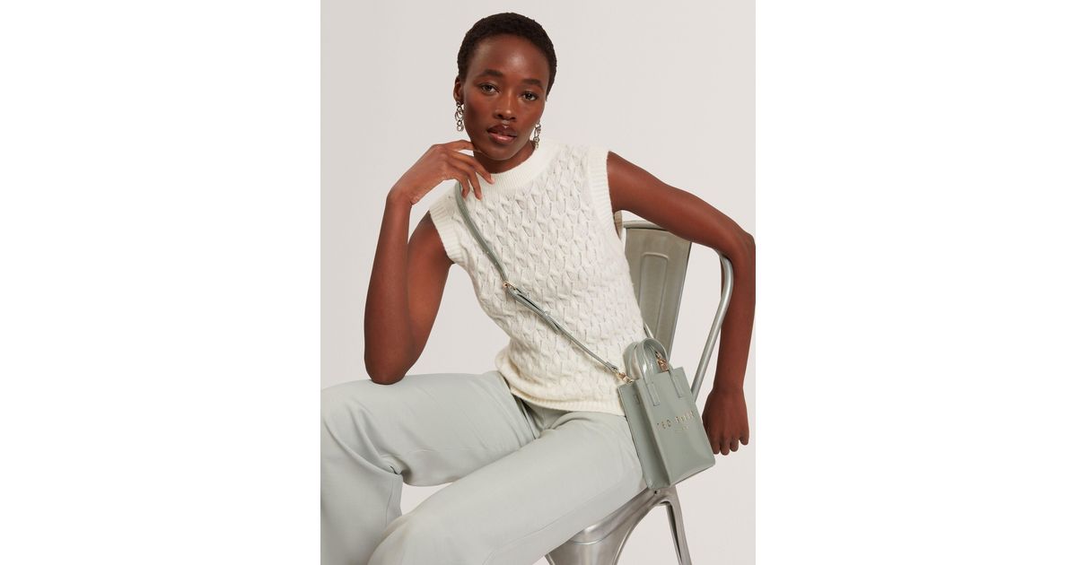 Ted Baker Aynira Wool Rich Cable Knit Vest in Natural | Lyst UK