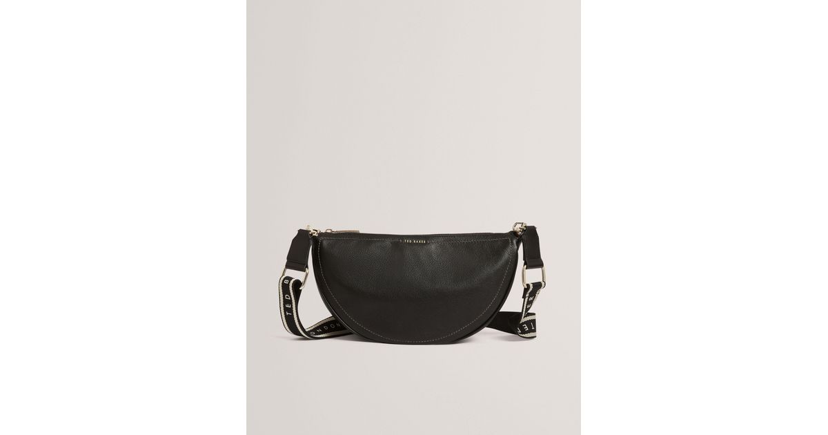 Ted Baker Lorreen Webbing Strap Leather Sling Crossbody Bag in Black ...